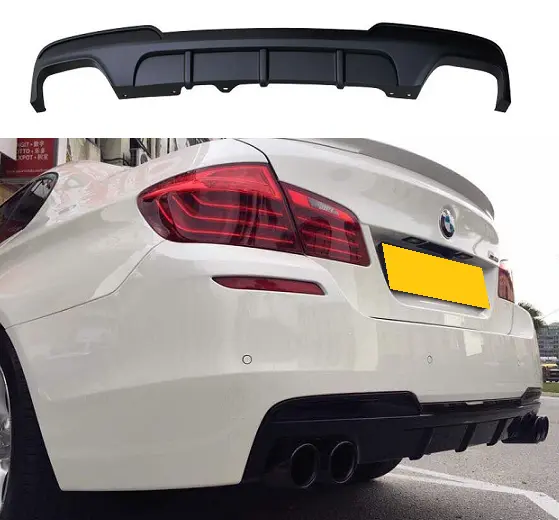 BMW F10 F11 5 Series M Sport Rear Diffuser Quad Exit Gloss Black - Evo ...